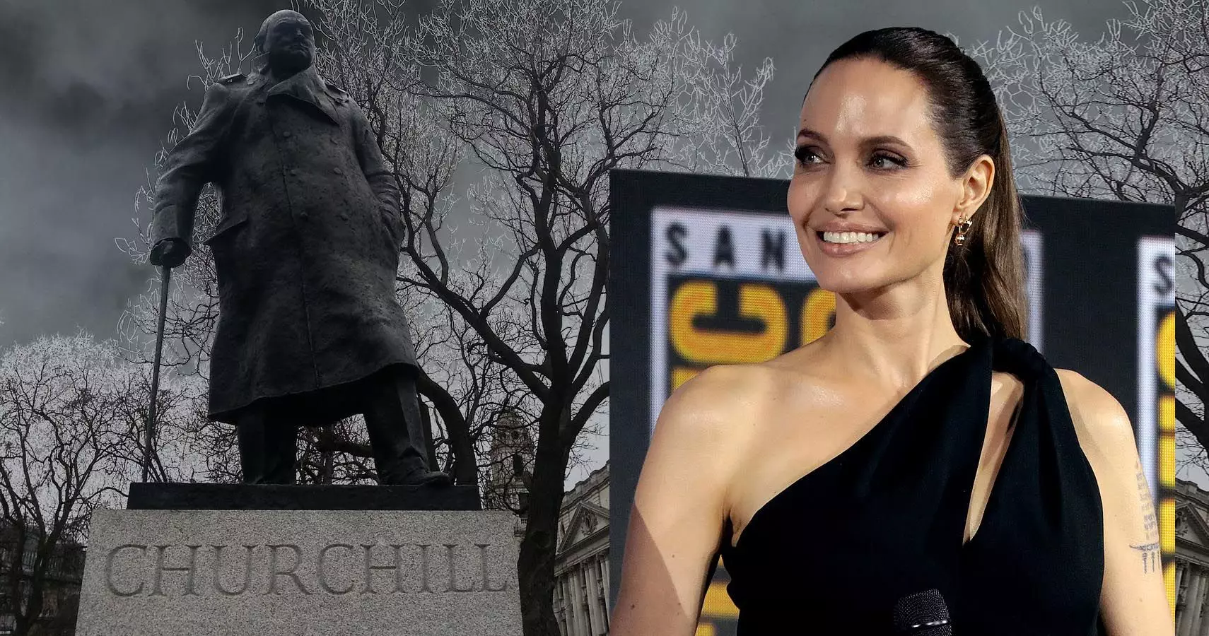 Angelina Jolie Rompas Rekordon Kun Vendo de Pentraĵo de Winston Churchill