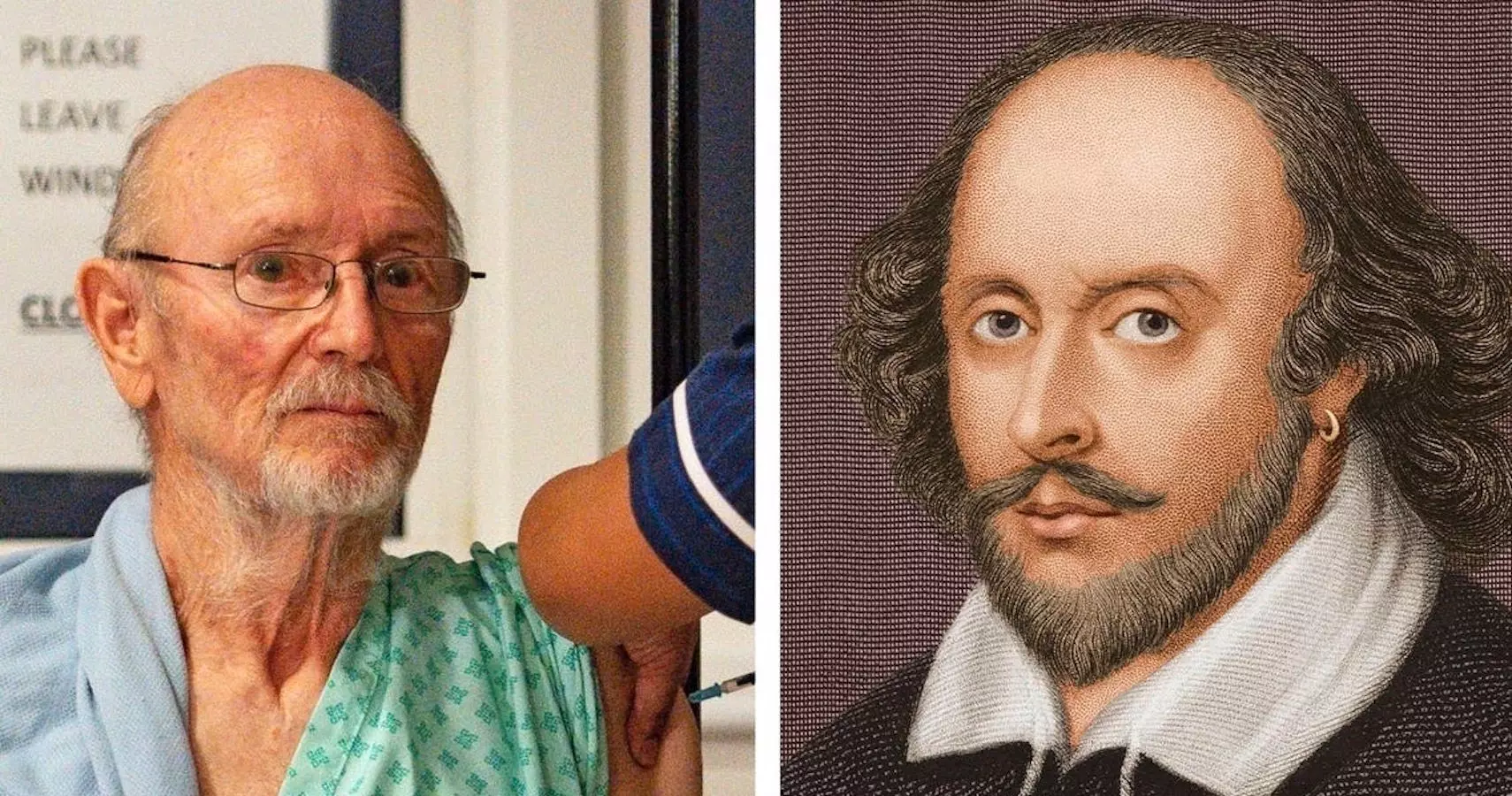 William Shakespeare és la segona persona a rebre la vacuna contra la COVID-19 al Regne Unit