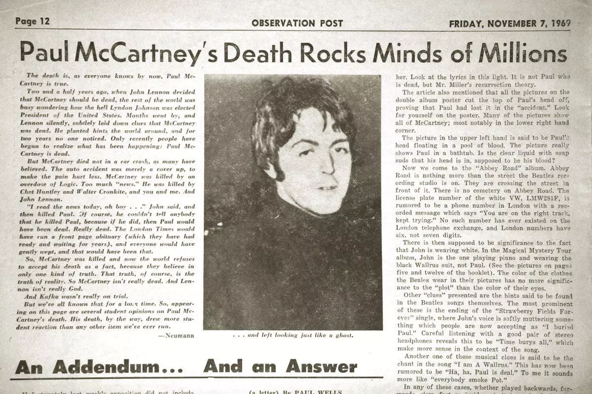 15 waanzinnige redenen waarom mensen geloven dat Paul McCartney in de jaren 60 stierf 29990_9