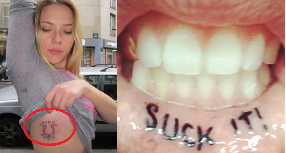 නරක තීන්ත: Fugliest Celebrity Tattoos 12ක් 32853_0